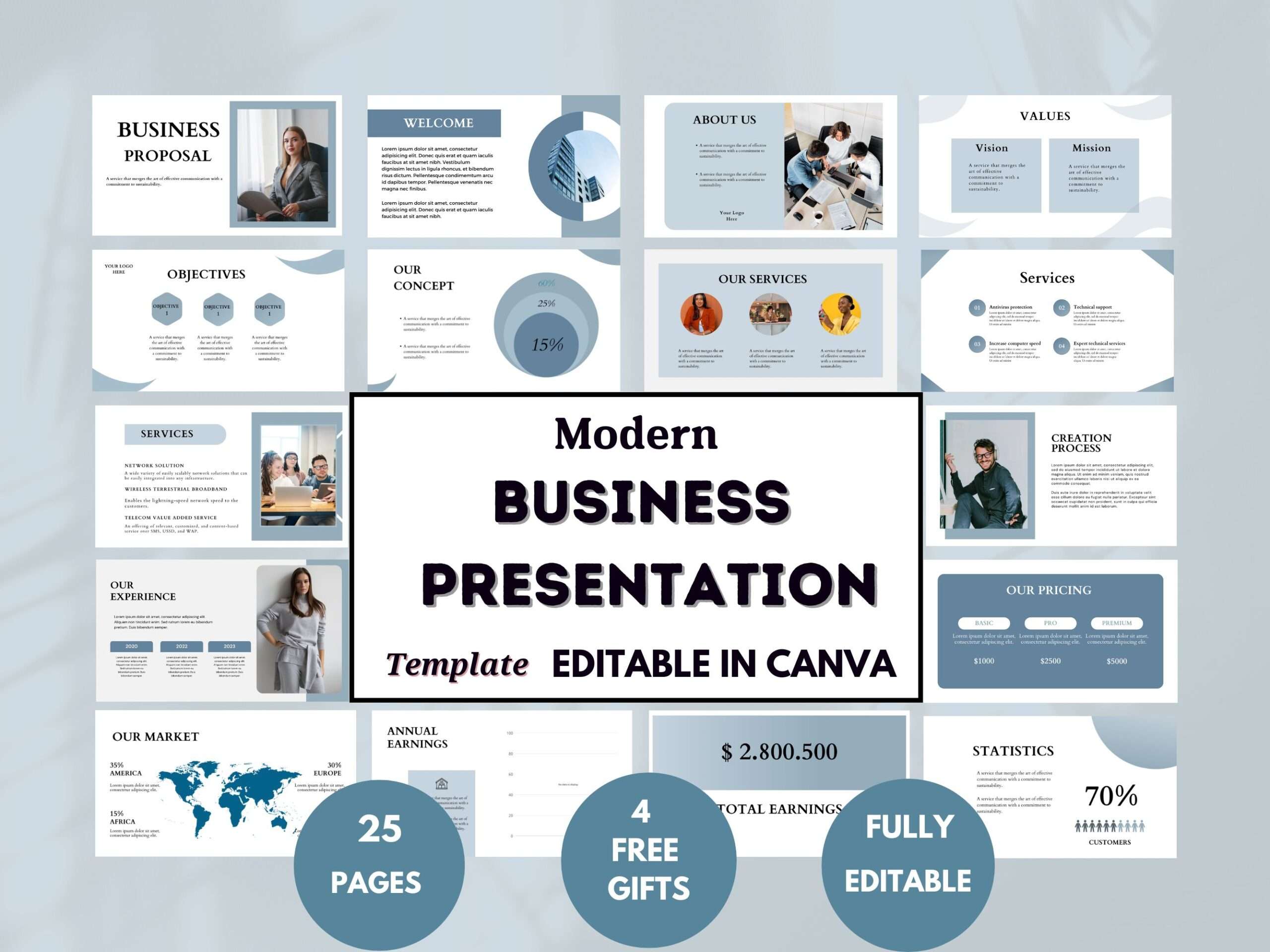 Pitch Deck Template, Business Plan Presentation Template, Busines ...